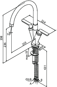 Venus Chrome Kitchen Mixer [https://damixa.com]