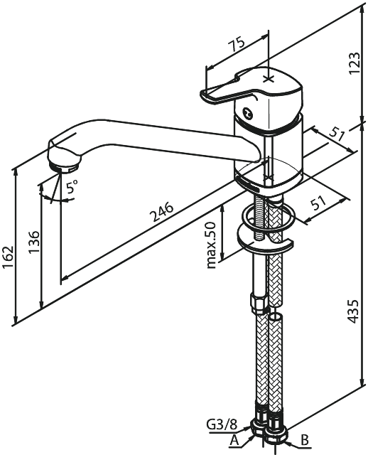 Pine Chrome Kitchen Mixer [https://damixa.com]