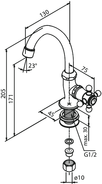 Tradition Chrom Standventil [https://damixa.de]