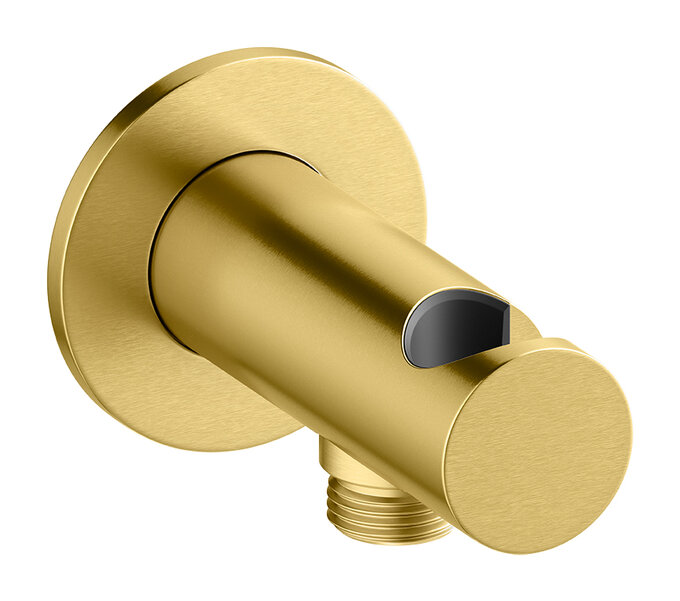 Inbouw Mat messing PVD Muuraansluiting 1/2" met douchehouder [https://damixa.nl]