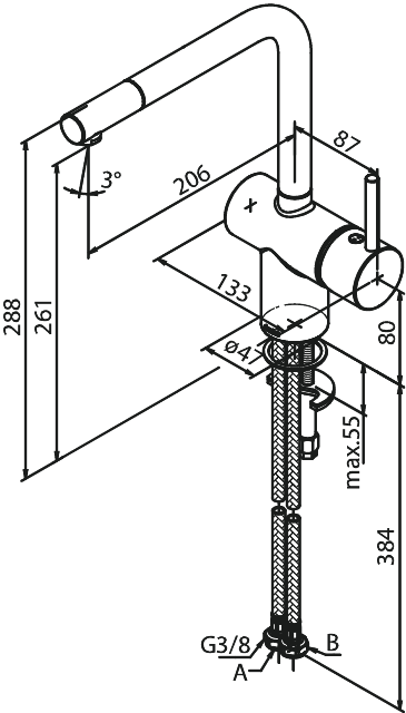 Merkur Chrome Kitchen Mixer [https://damixa.com]