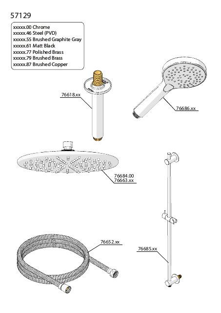 Concealed Chrome Silhouet SR2 - concealed shower system [https://damixa.com]