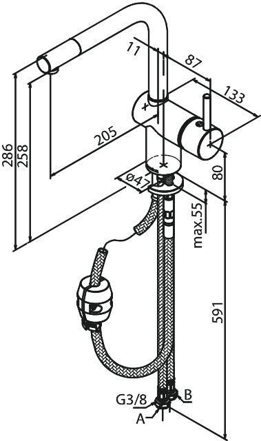 Merkur Chrome Kitchen Mixer [https://damixa.com]